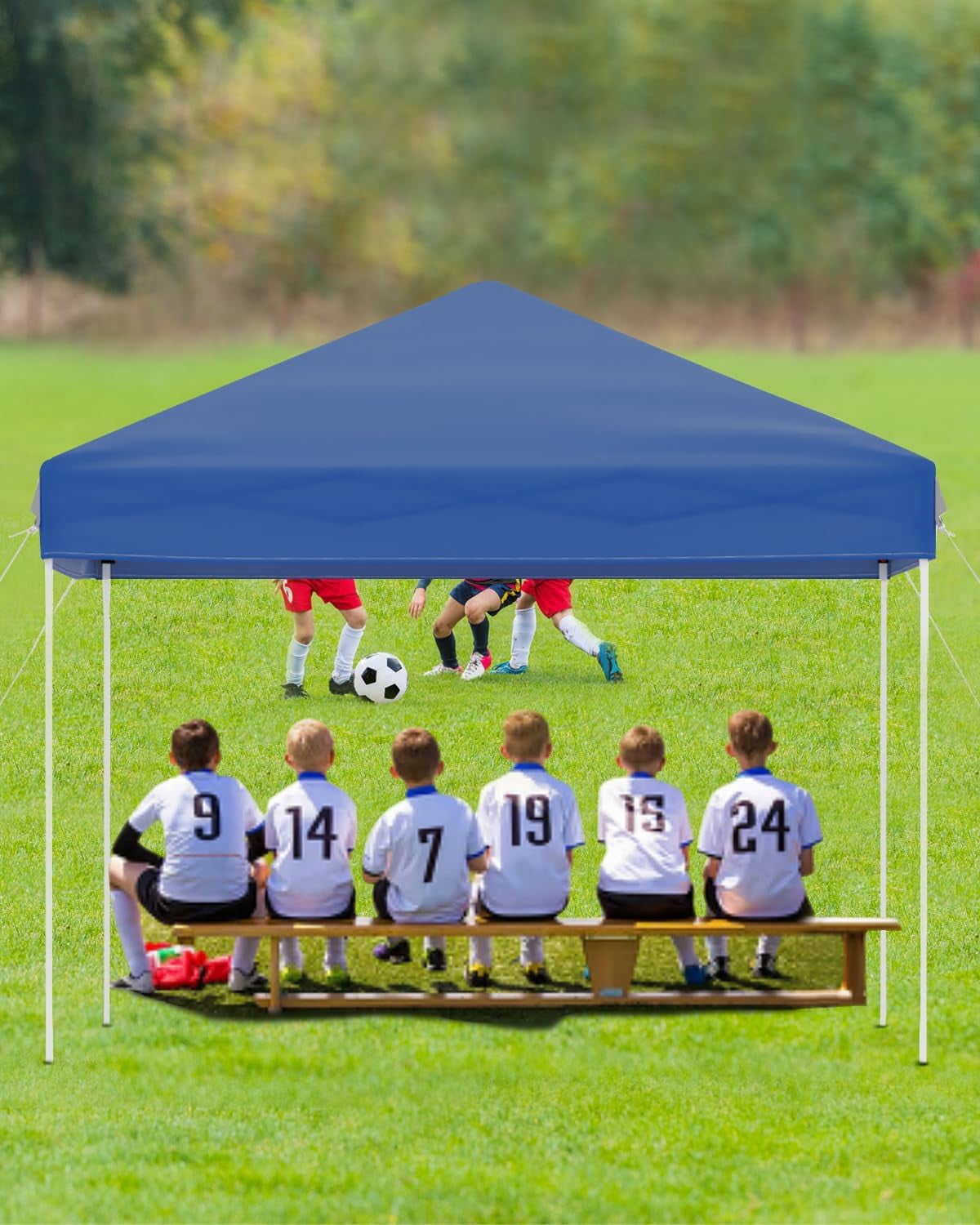 10x10 ft Pop Up Canopy Tent with Sidewall & 4 Sandbags, Waterproof ...