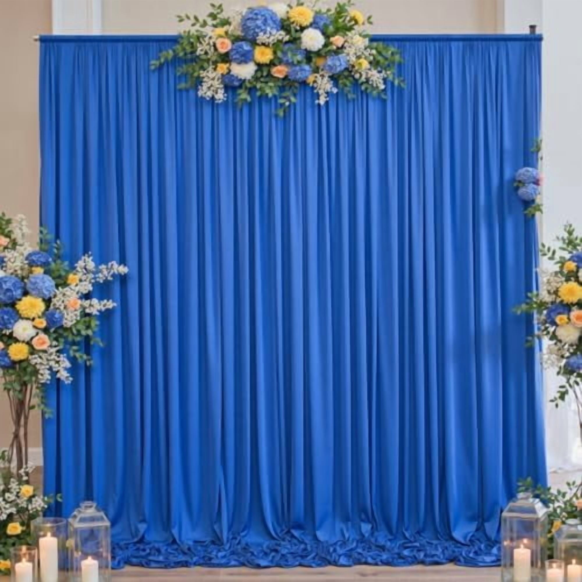10x10 ft Wrinkle Free Royal Blue Backdrop Curtains for Party Background ...