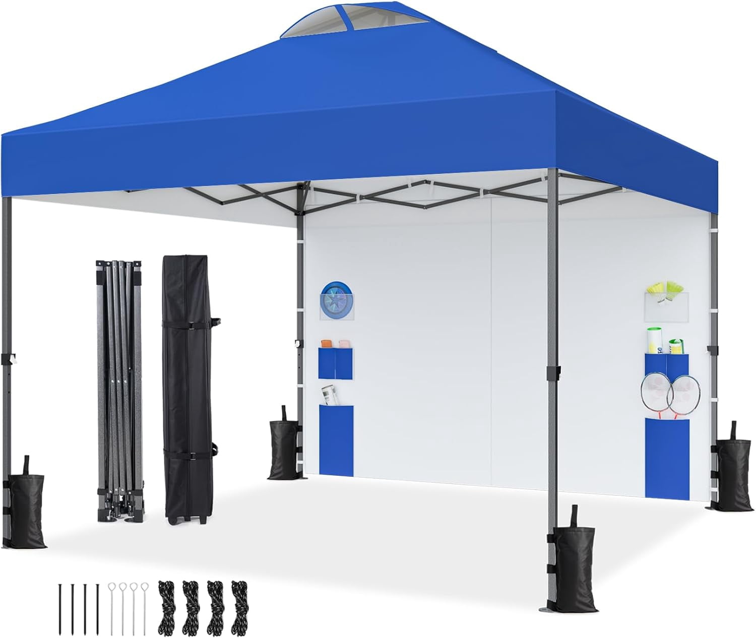 10x10 Pop Up Canopy Tent with Sidewall, Portable Outdoor Canopy, One ...