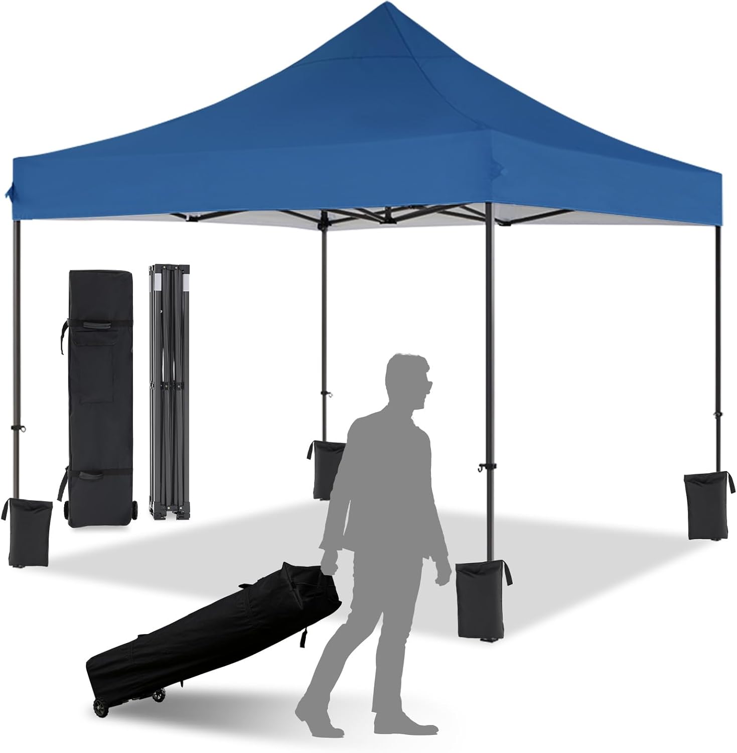 10x10 pop up canopy with wheeled bag, commercial portable canopy tent ...
