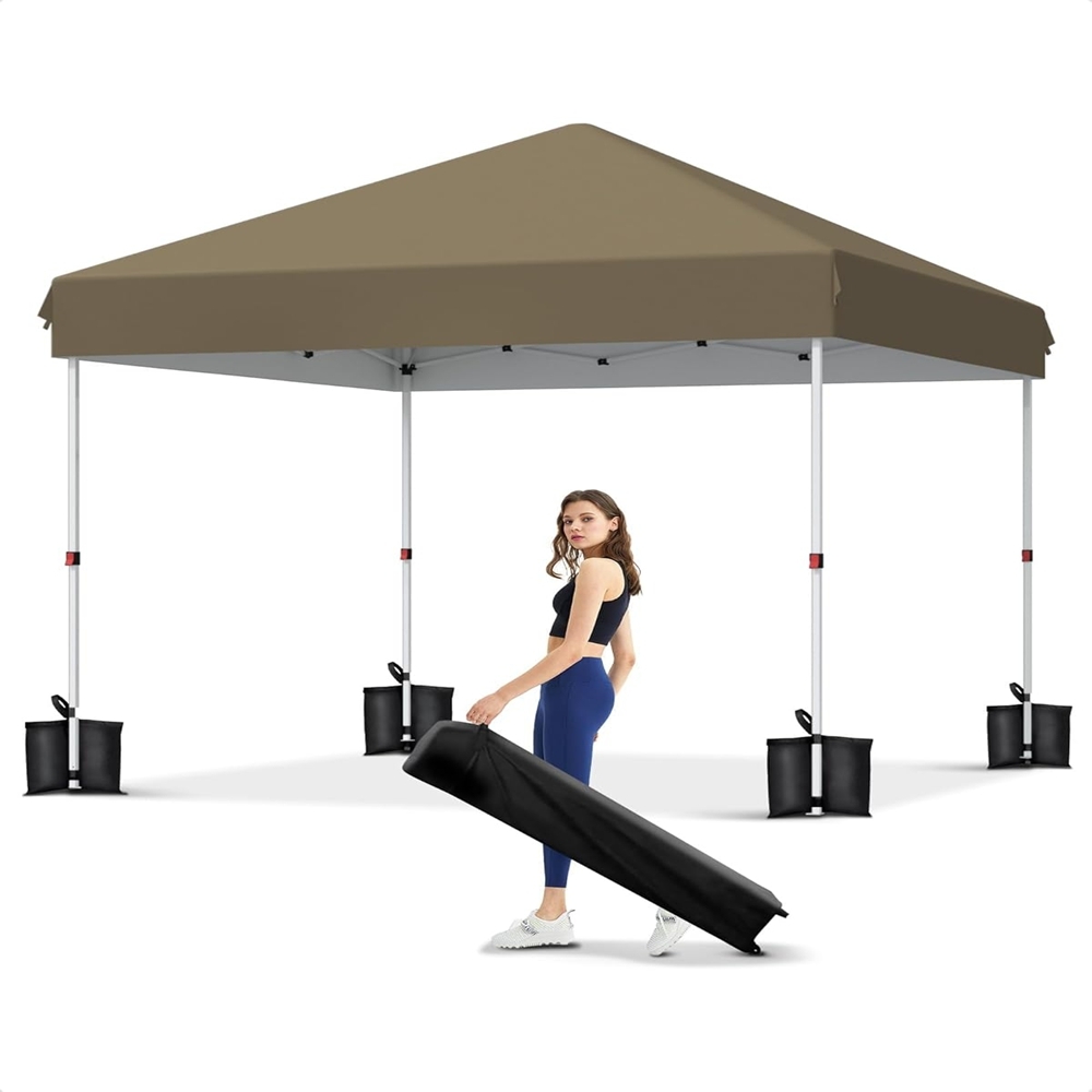 10x10 pop up canopy tent portable rolling bag 4 weight bags 3 ...