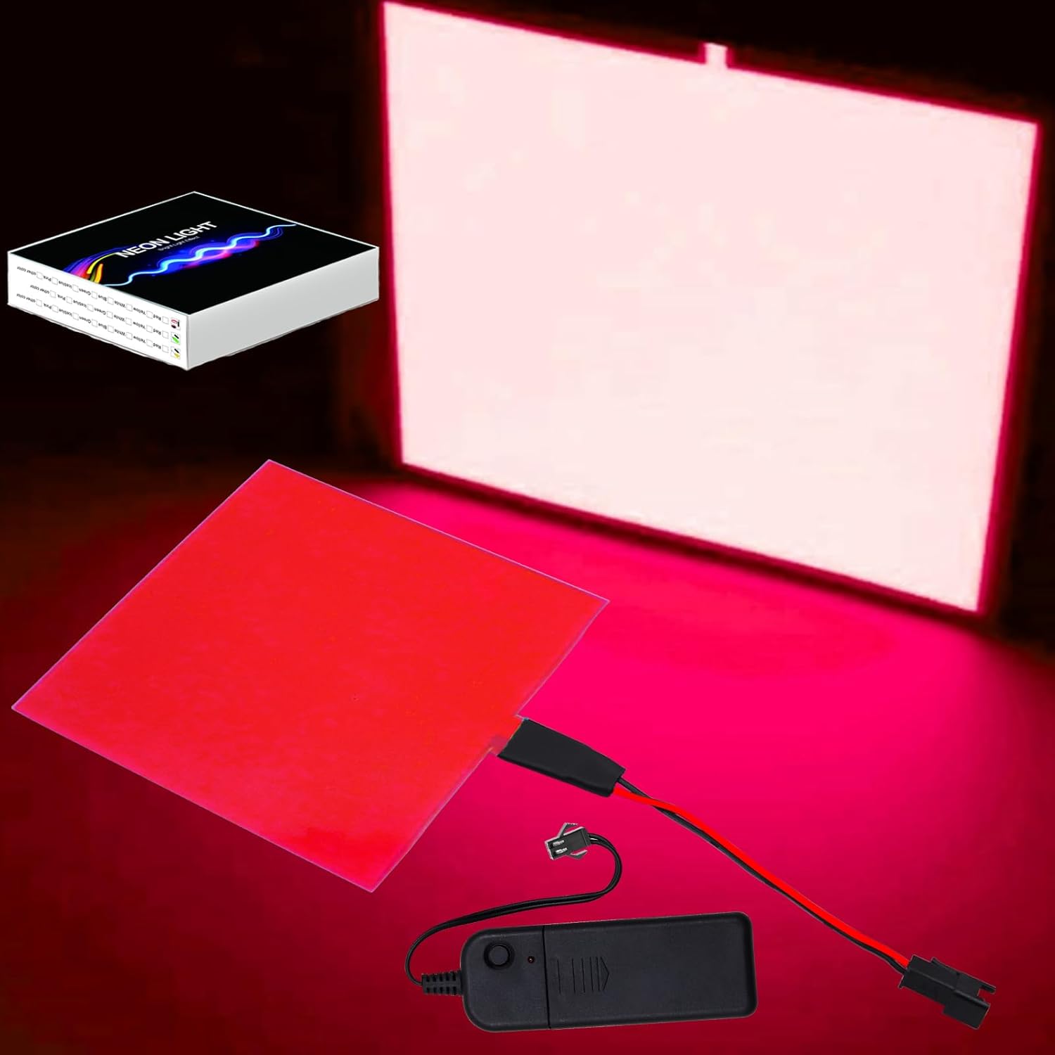 10x10CM EL Wire Lights,Cuttable DIY Electroluminescent El Panel Light ...