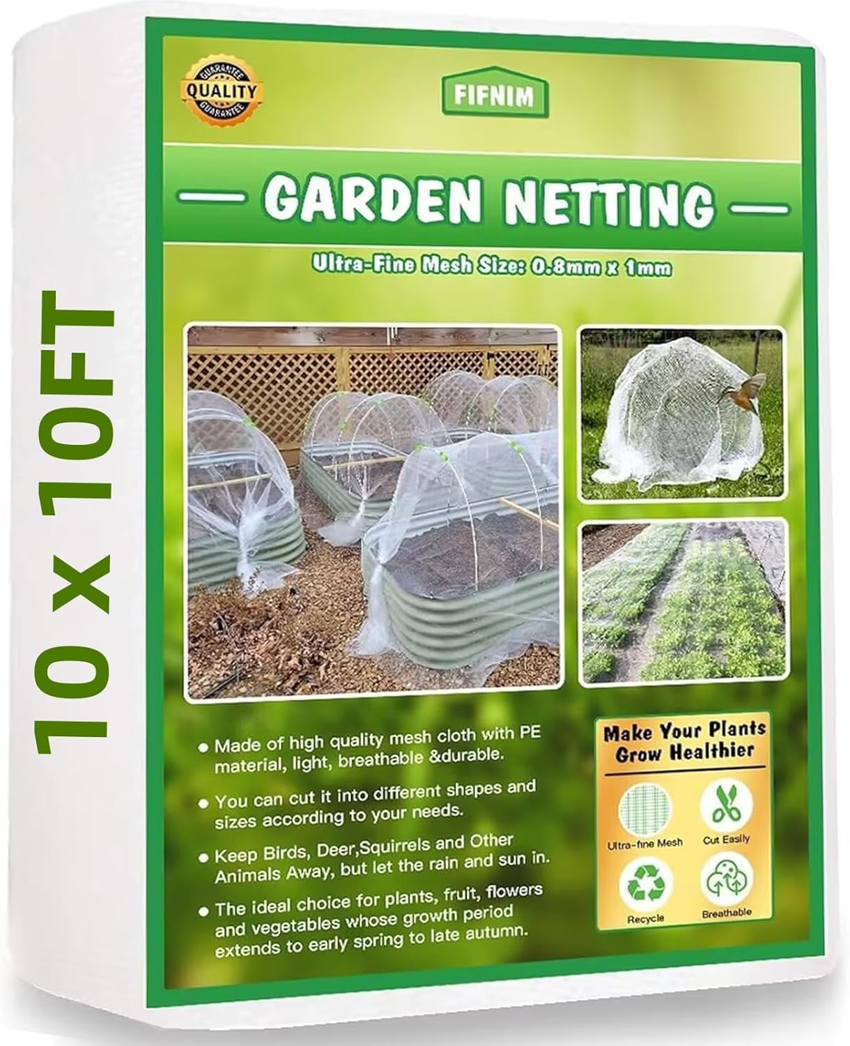 10x10FT Garden Netting,Fine Garden Mesh Netting Protection Reusable ...