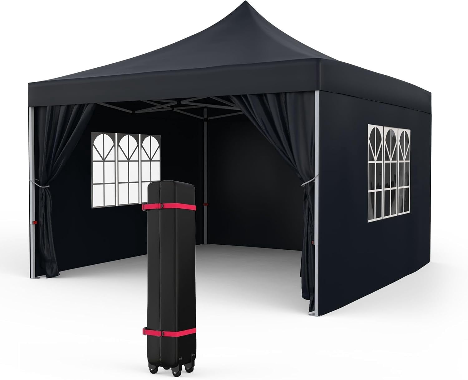 10x10FT Patio Pop Up Canopy Tent, Canopy Tent with 4 Sidewalls ...
