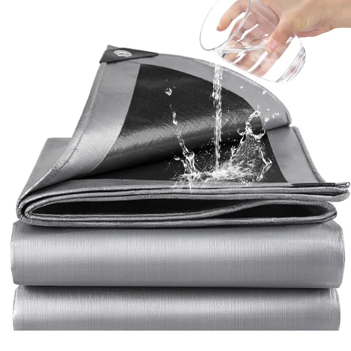 10x10FT Tarp, Eurhowing 12 Mil Tarps Heavy Duty Waterproof Poly Tarp ...