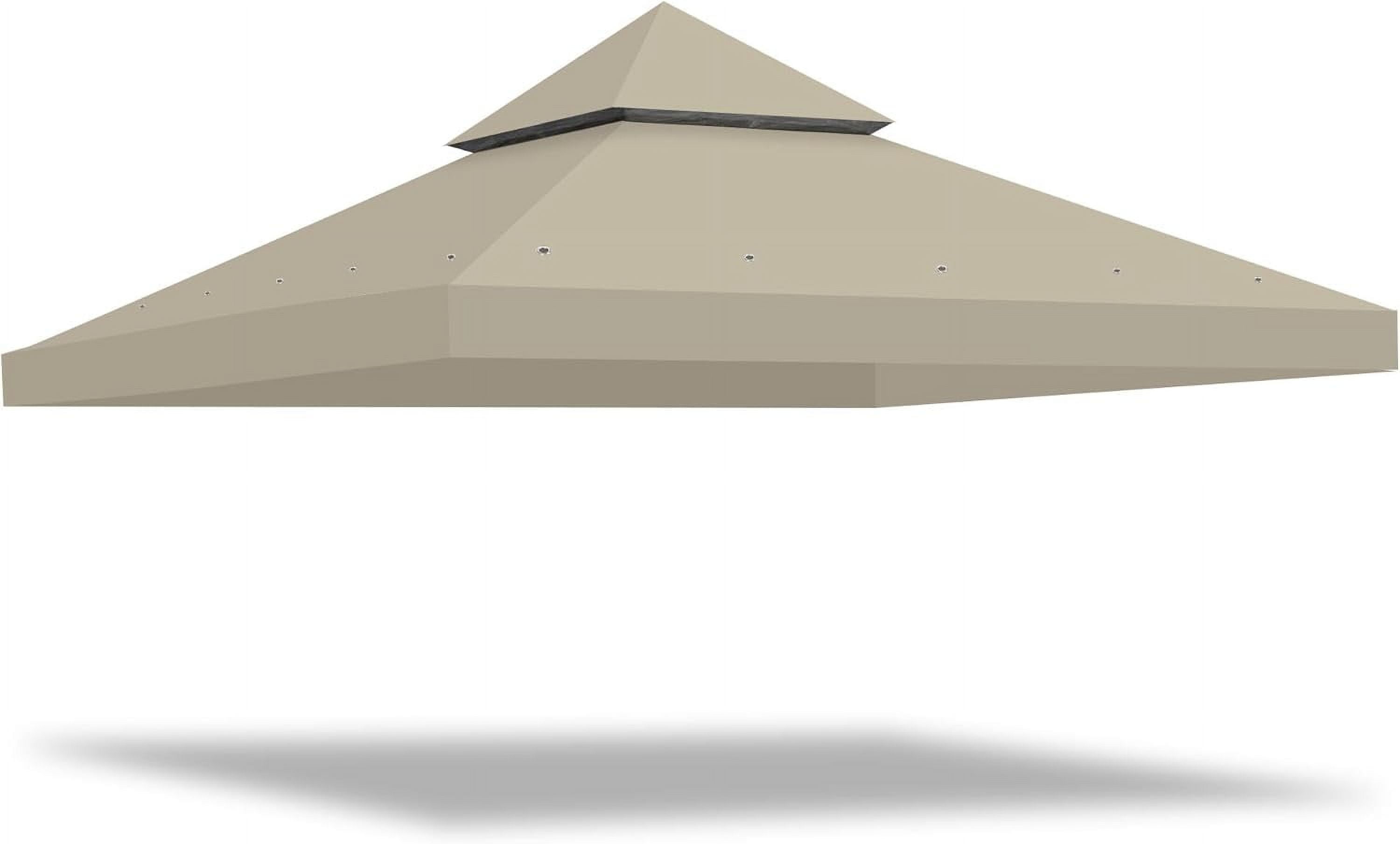 10x10Ft Top Replacement 2 Tier PU Water Resistance Outdoor Canopy Cover ...