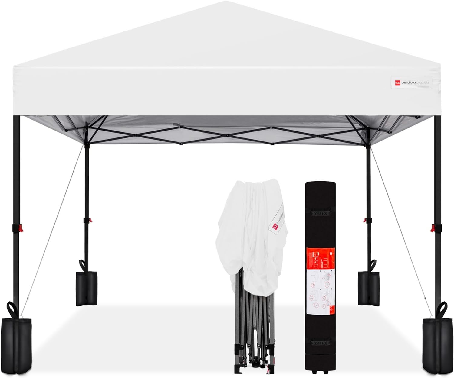 10x10ft 1-Person Setup Pop Up Canopy Tent Instant Portable Shelter w/ 1 ...