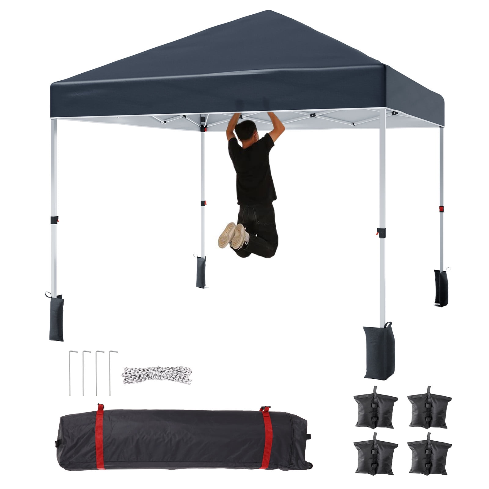 10x10ft/8x8ft Pop Up Canopy Tent,Instant Portable Shelter w/3 ...