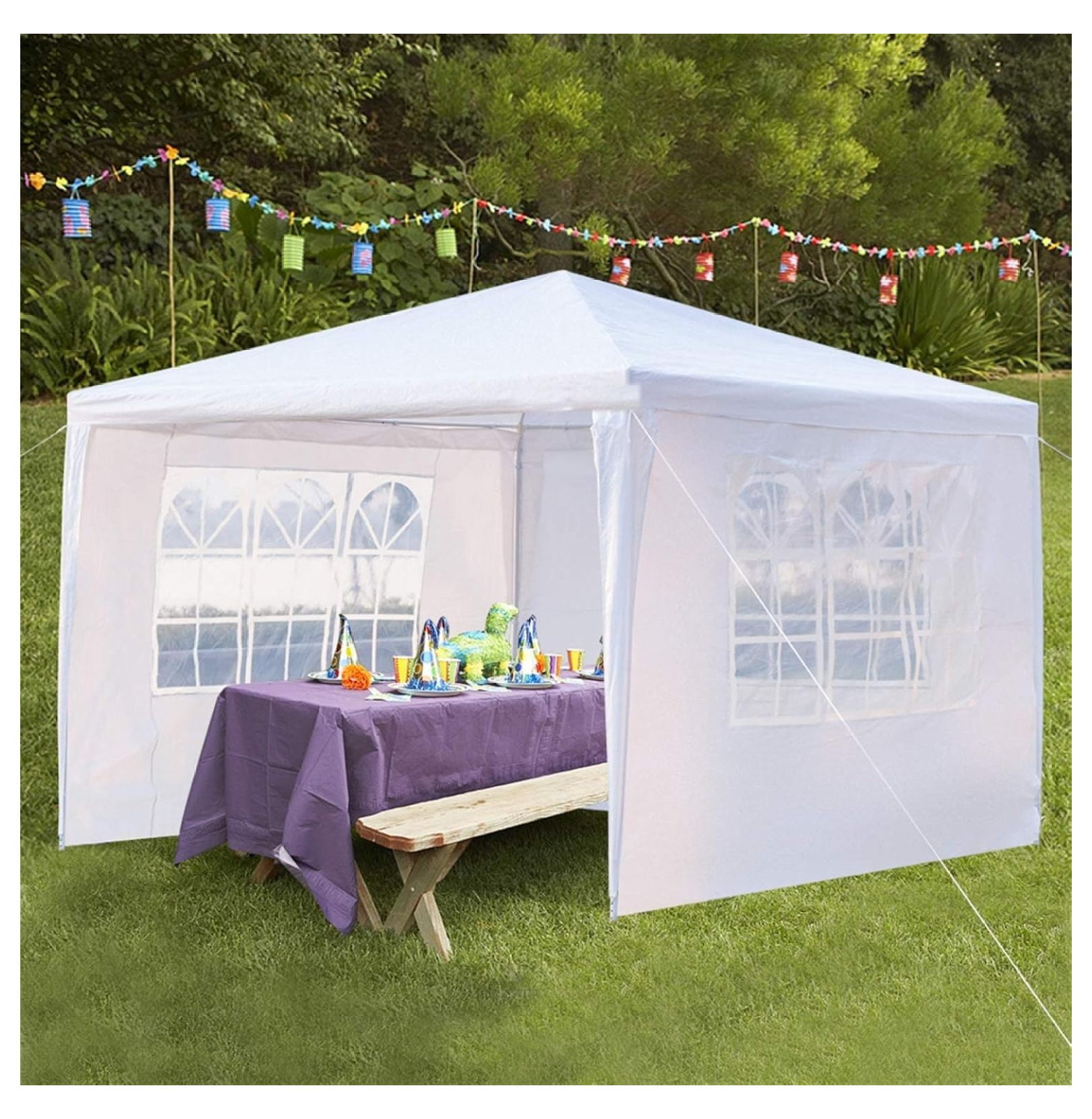 10x10ft Party Tent, Outdoor Canopy Tent for Party BBQ Birthday Event ...