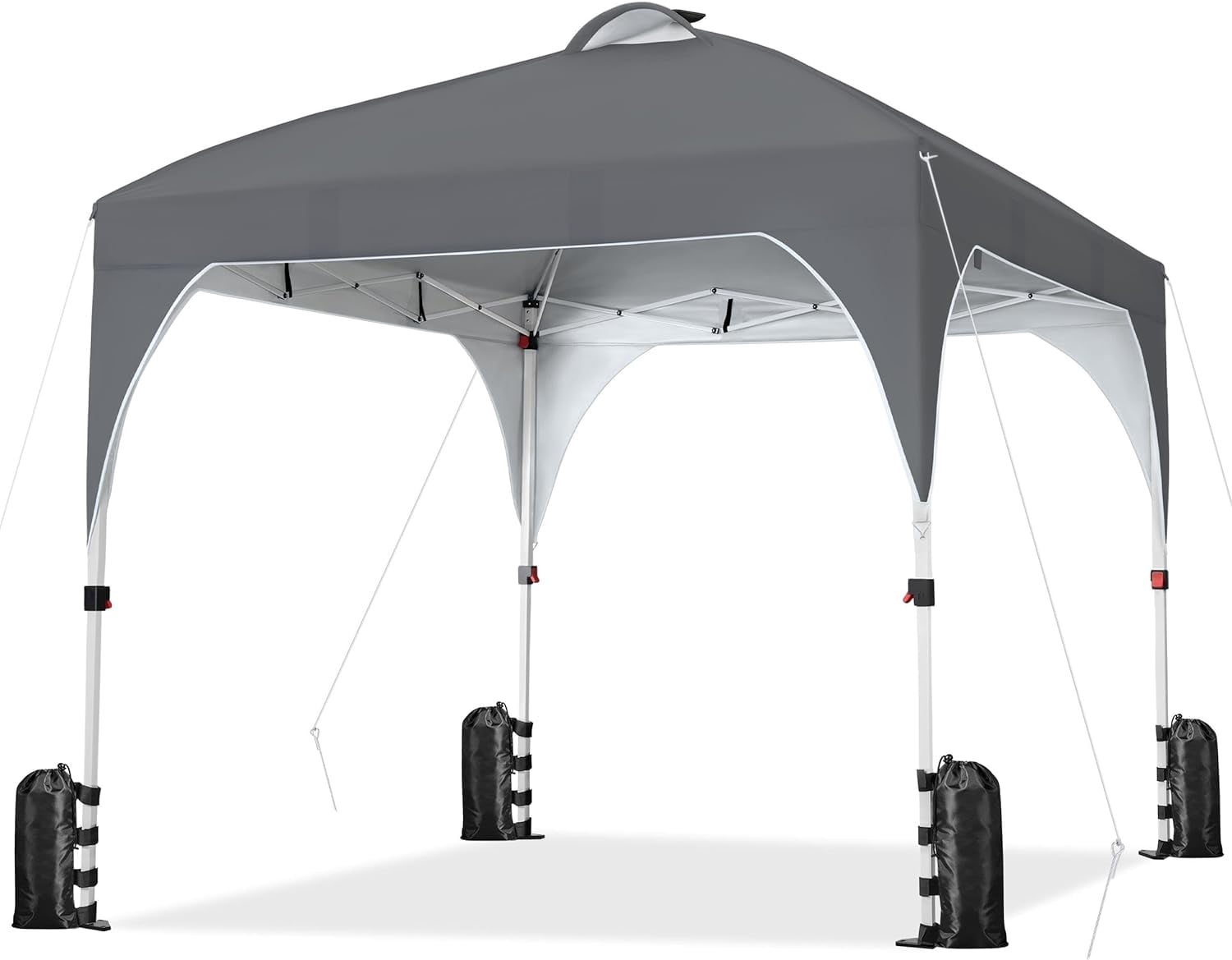 10x10ft Pop-Up Canopy Tent with 17 Solar LED Lights, Outdoor Garden ...