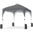 10x10ft Pop-Up Canopy Tent with 17 Solar LED Lights, Outdoor Garden ...