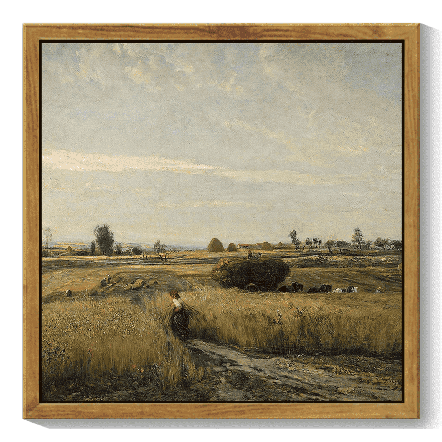 10x10in Natural Framed Landscape Framed Wall Art Vintage Classic Retro ...