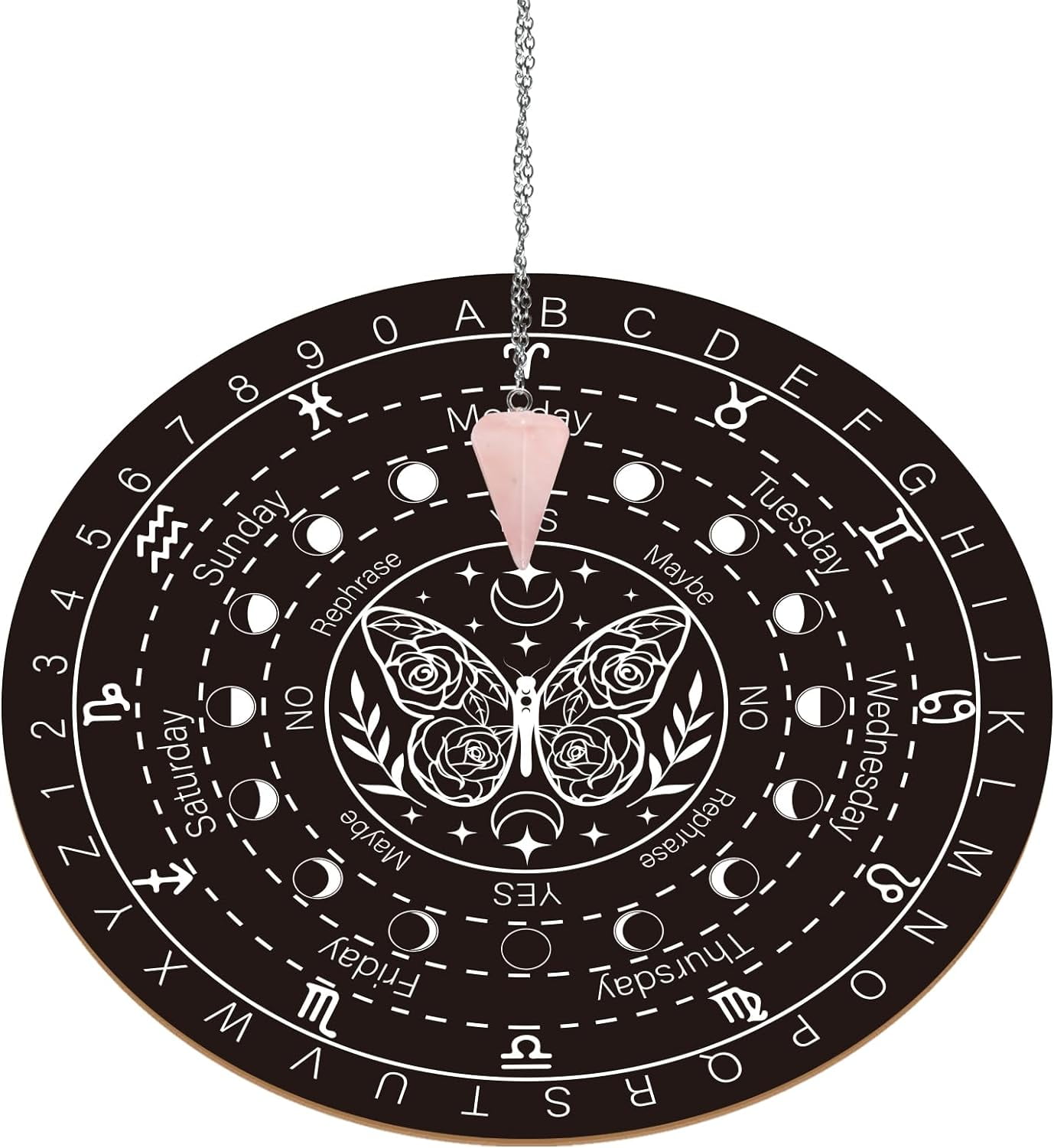 10x10inch Butterfly Wooden Pendulum Board with Pendulum Crystal ...