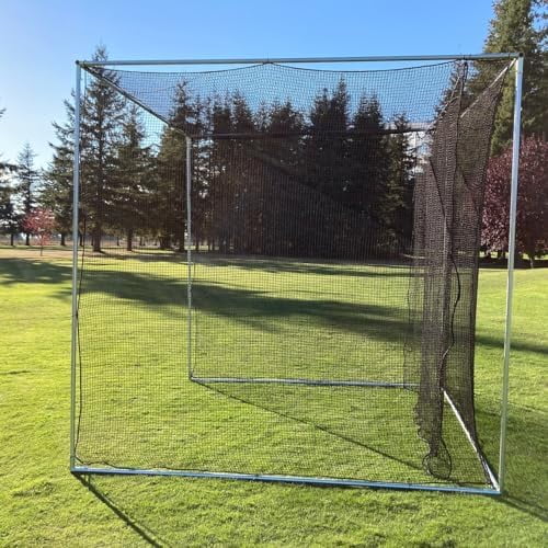 10x10x10 ft Golf Practice Cage Net with Pre-Installed Impact Baffle ...