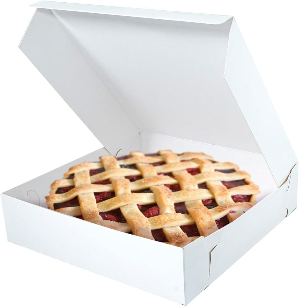 10x10x2 1/2 inches White Pie box, Premium Bakery Boxes, One piece ...