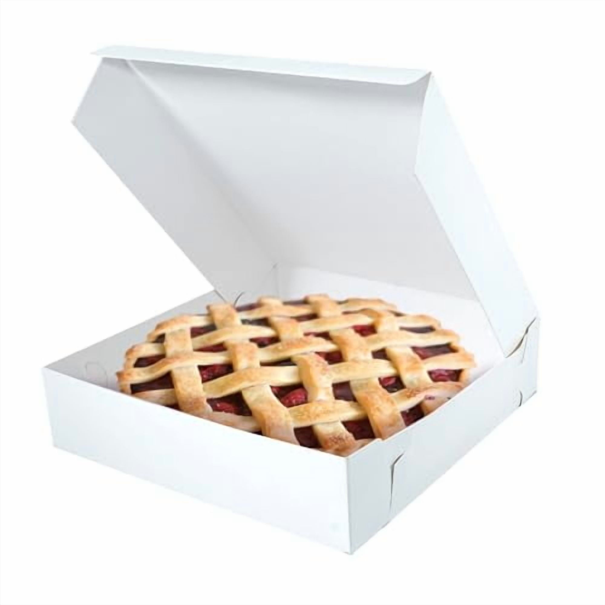 10x10x2.5 inches White Pie Box, Bakery Box perfect for Pies, Donuts and ...