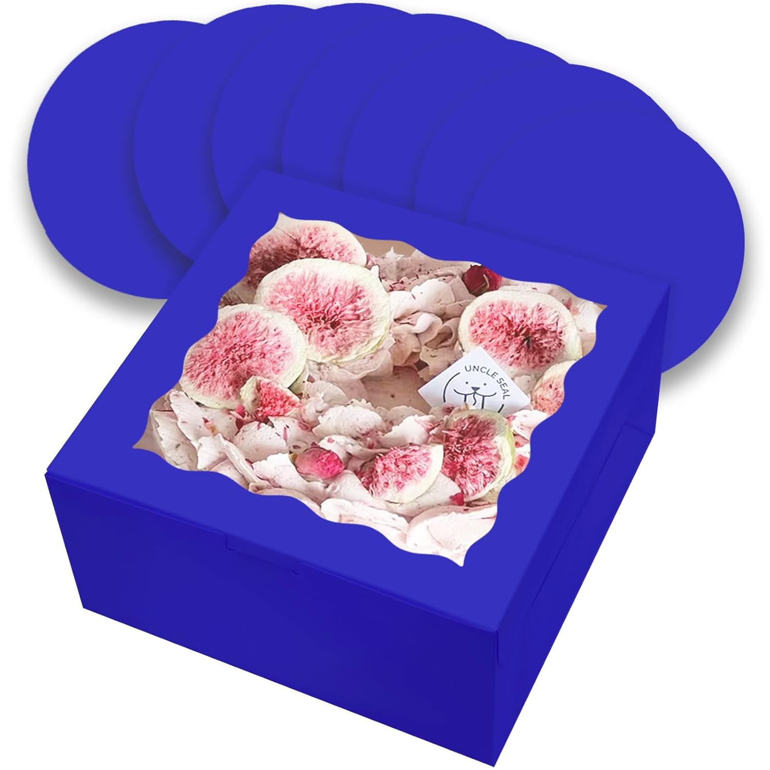 10x10x5 Cake Box, 18 Sets Gemstone Blue Cake Box with Window \/ 18 Sets ...