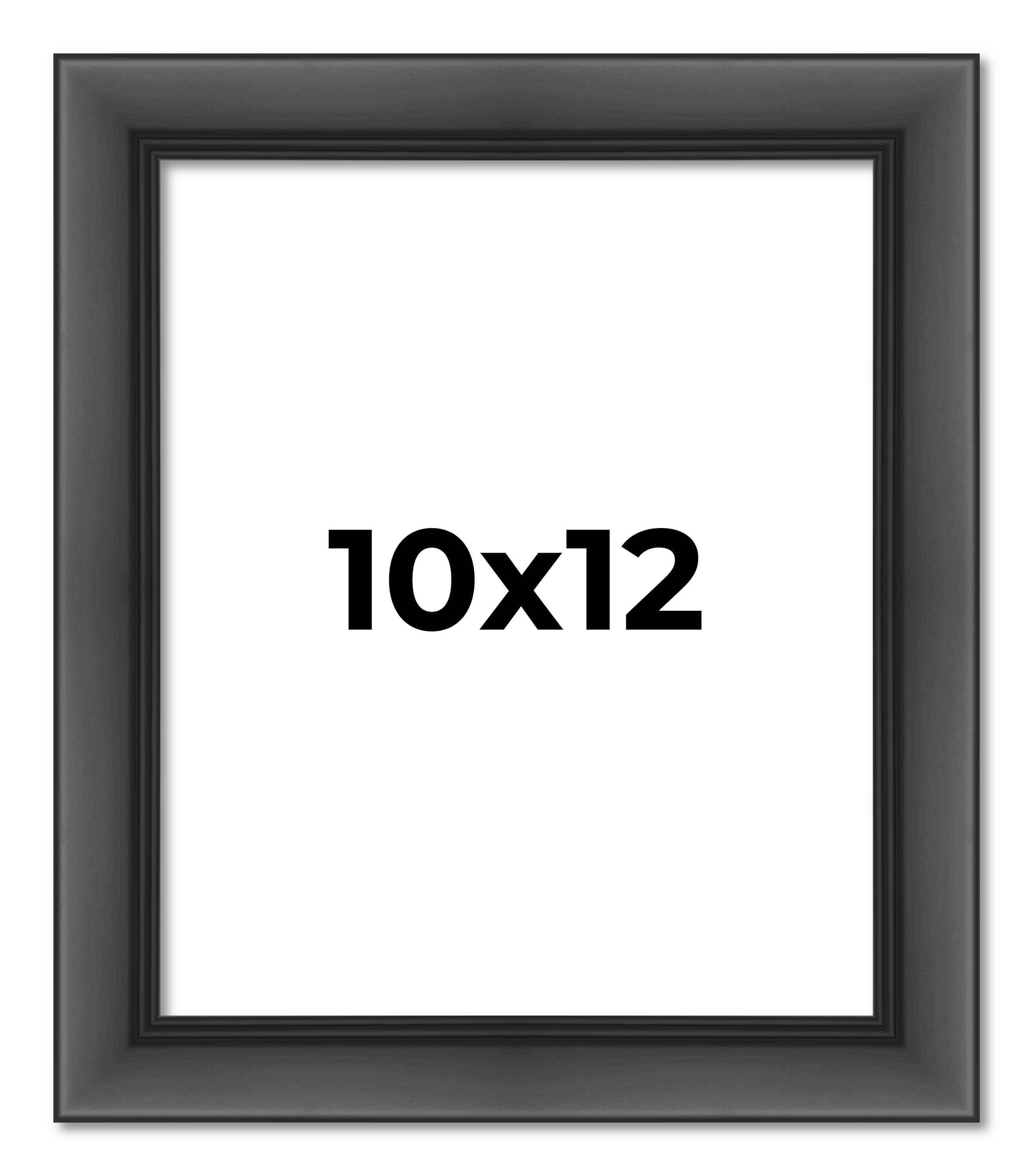 10x12 - 10 x 12 Contemporary Black Solid Wood Frame with UV Framer's ...