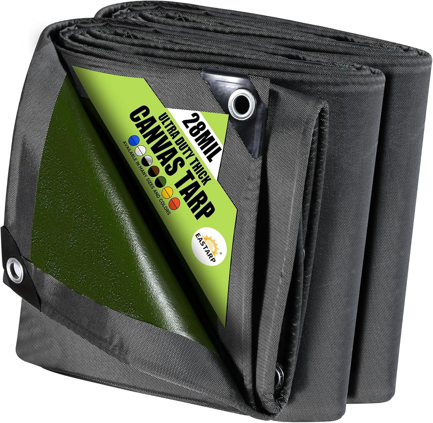 10x12 FT Ultra-Heavy Duty Tear-Resistant Canvas Tarpaulin,28 Mil ...