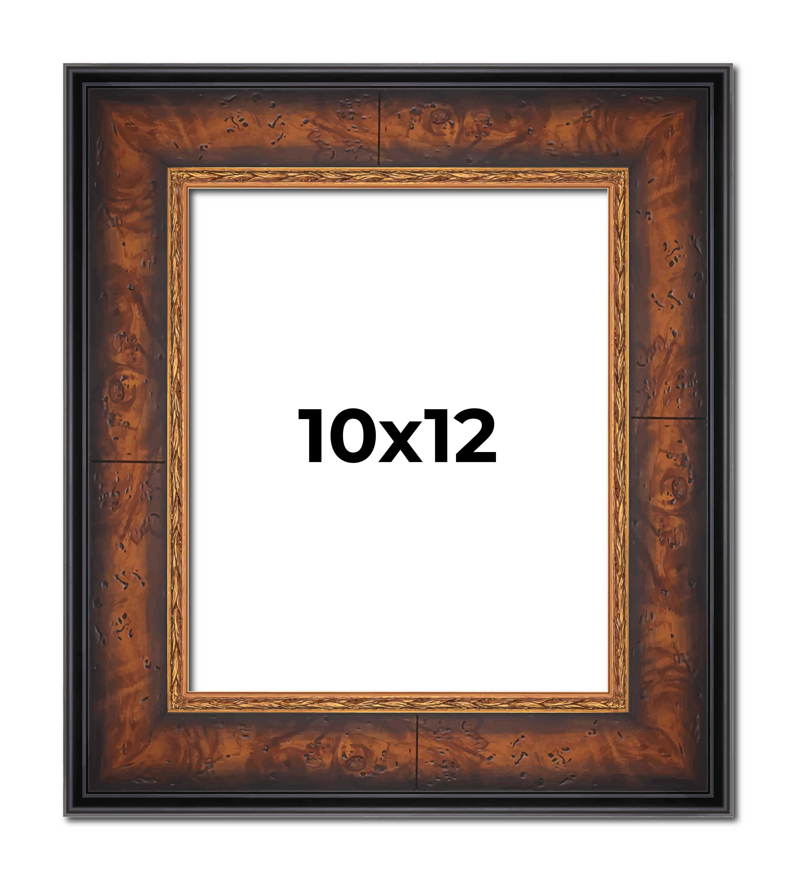 10x12 Frame Brown Walnut Gold Ornate Trim Solid Wood Plein Air Picture ...