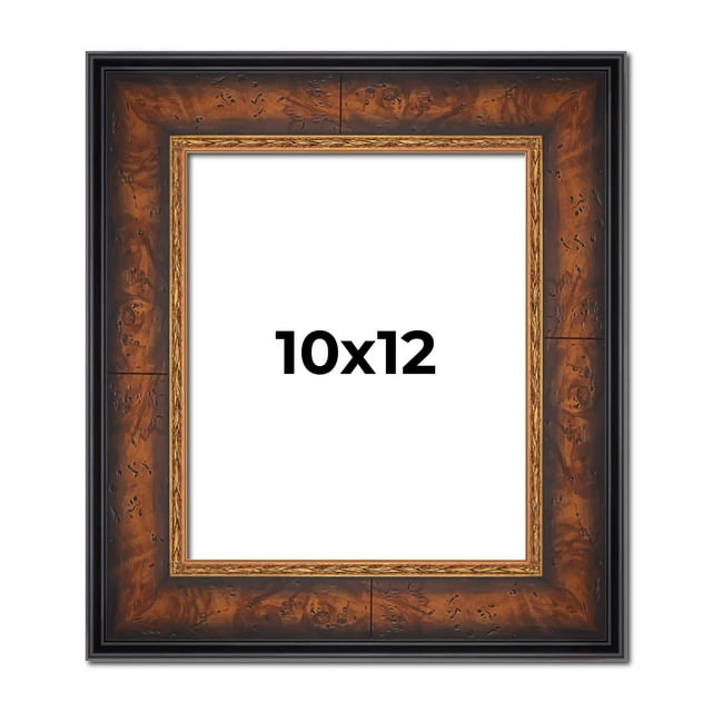 10x12 Frame Brown Walnut Gold Ornate Trim Solid Wood Plein Air Picture ...