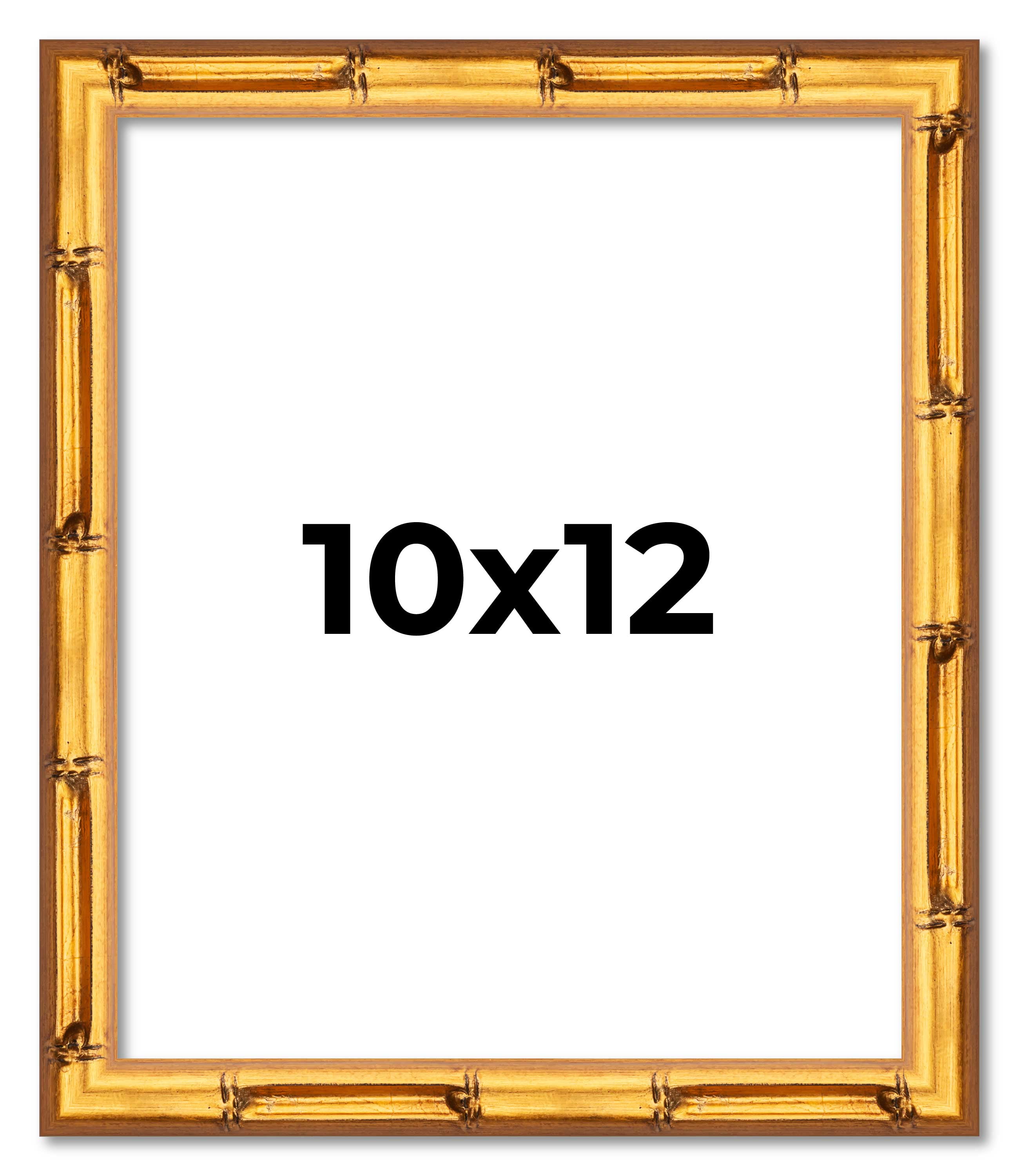 10x12 Frame Gold Bamboo Solid Wood Picture Frame | 1 Inch Moulding Width | Interior Frame Depth ...