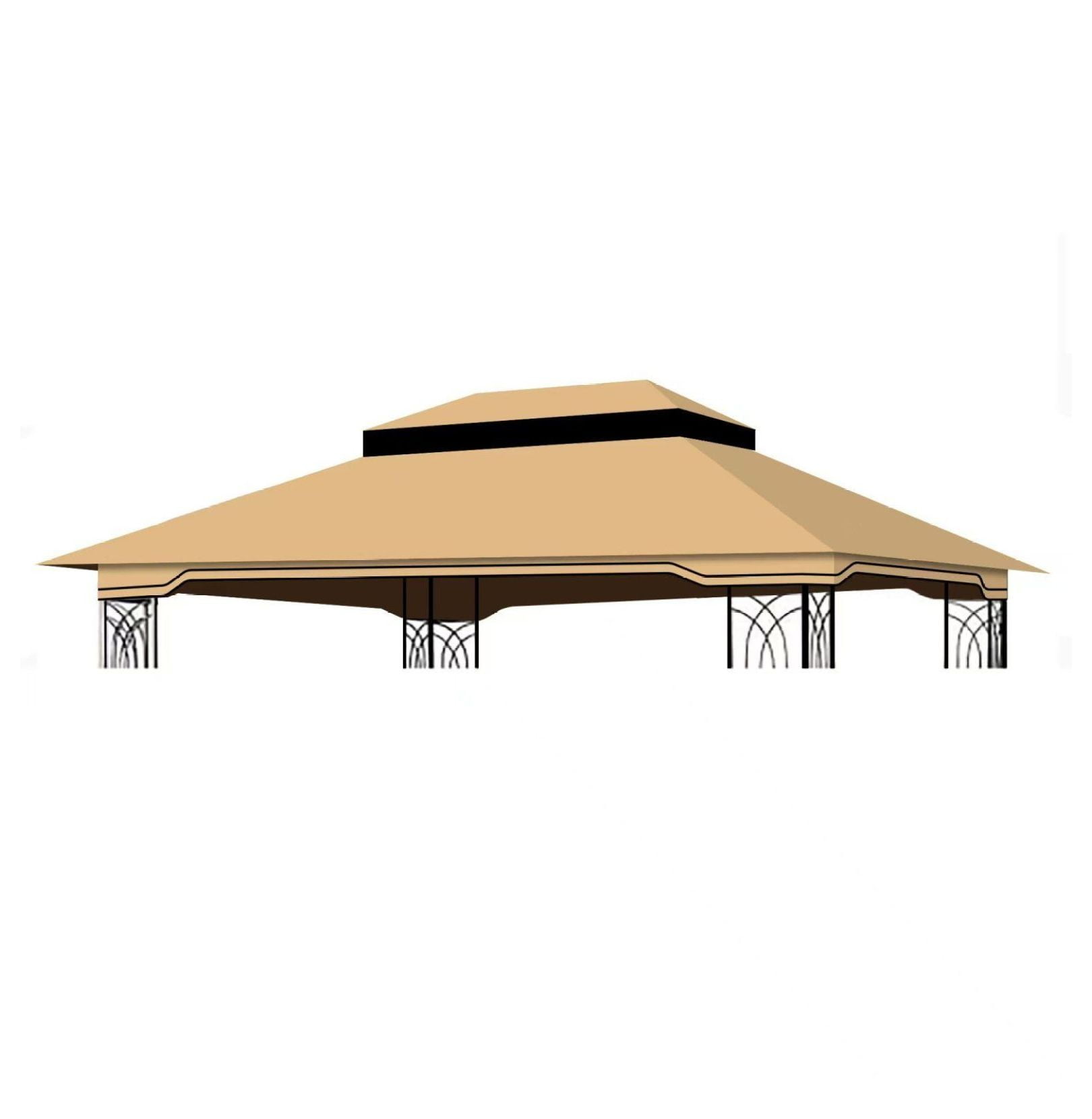 10x12 Ft Outdoor Patio Gazebo Replacement Canopy,Double Tiered Gazebo ...