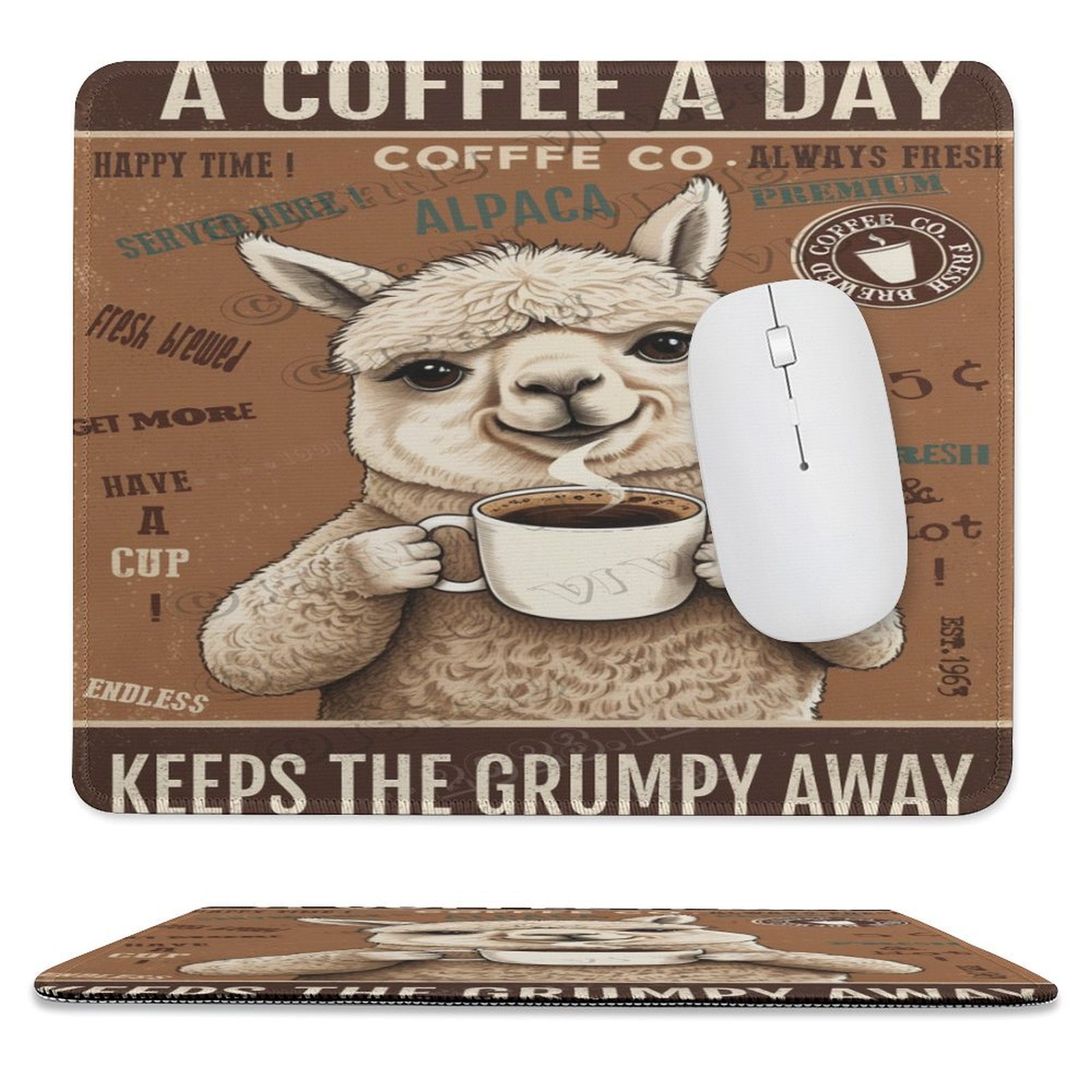 10x12 IN Mouse Pad - Cute Alpaca Design, Comfortable and Washable ...