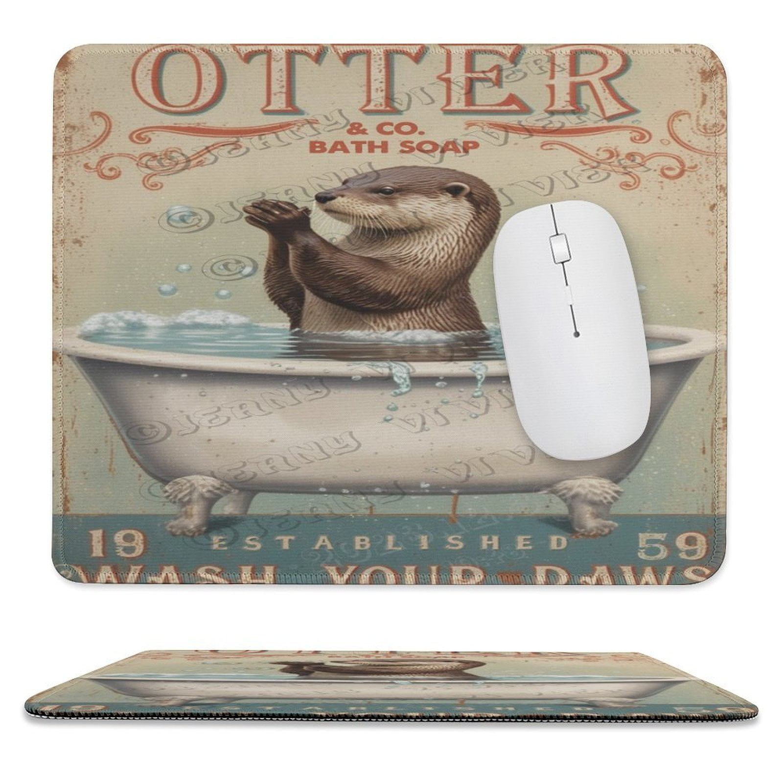 10x12 IN Mouse Pad - Fun Otter Design, Comfortable and Washable ...