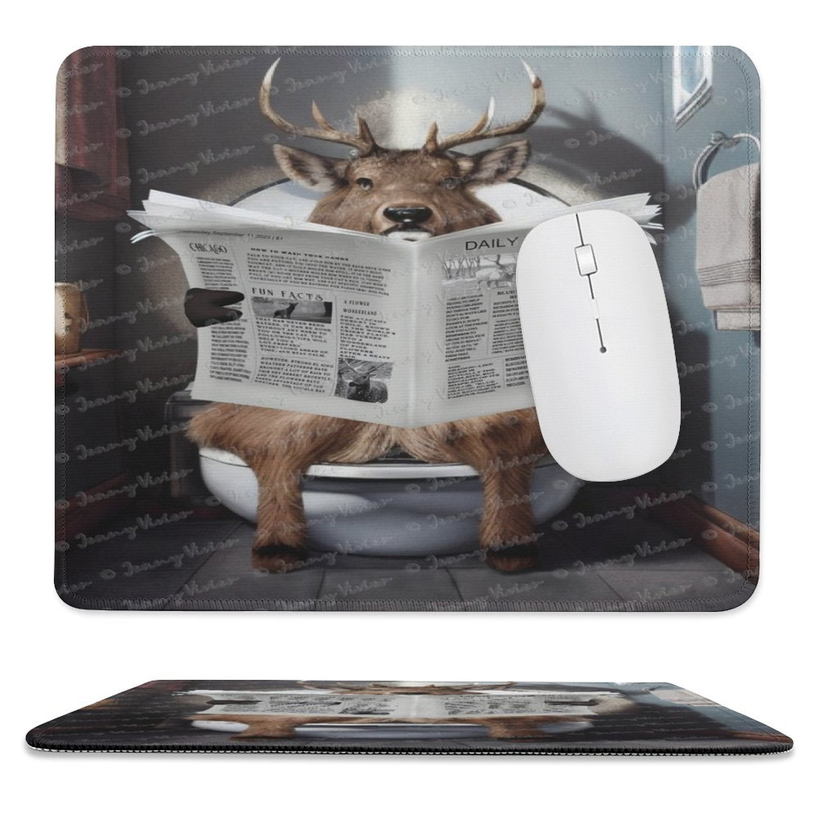 10x12 Inch Gaming Mouse Pad with Stitched Edges,Non-Slip Base,Moose ...