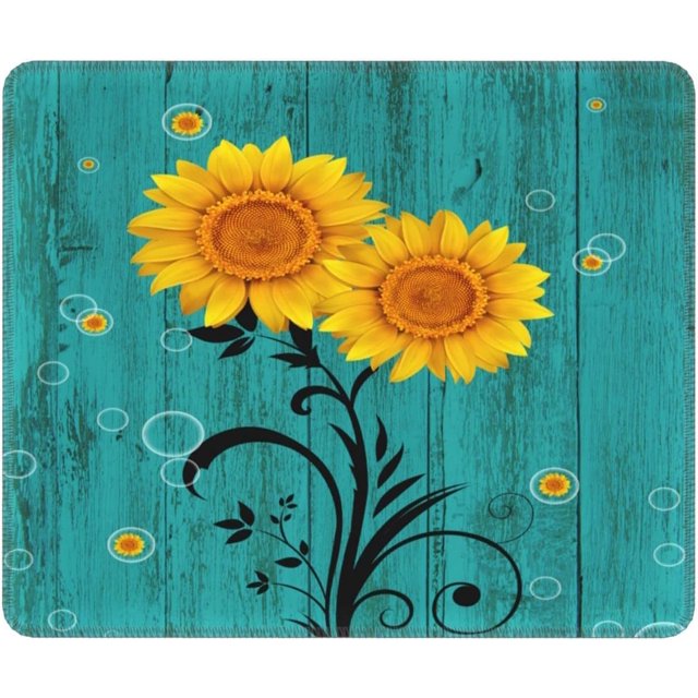 10x12 Inch Mouse Pad Sunflowers Vintage Farmhouse Country Floral ...