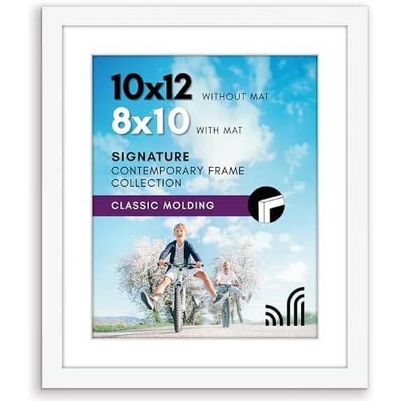 10x12 Picture Frame with Shatter-Resistant Glass - Use as 8x10 Frame ...