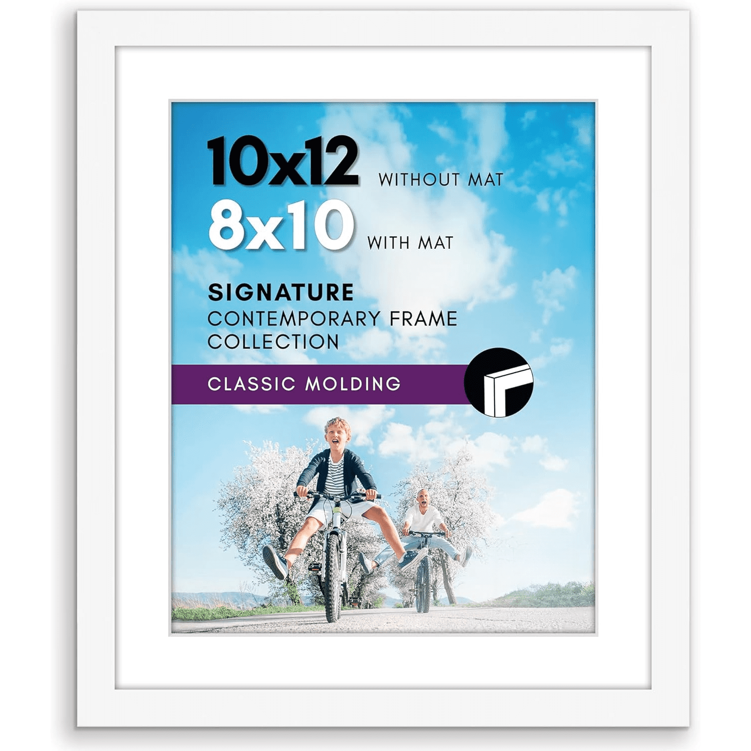 10x12 Picture Frame with Shatter-Resistant Glass - Use as 8x10 Frame ...