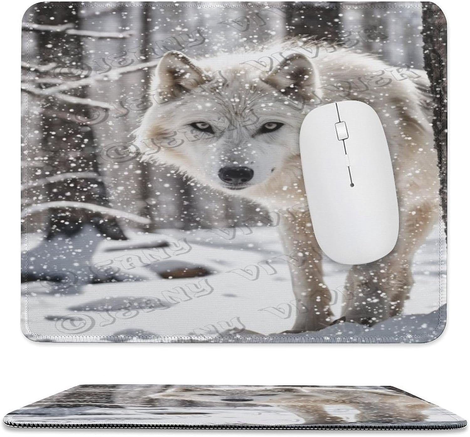 10x12 in Mouse Pad - Adorable Wolf Design, Washable and Non-Slip, Great ...