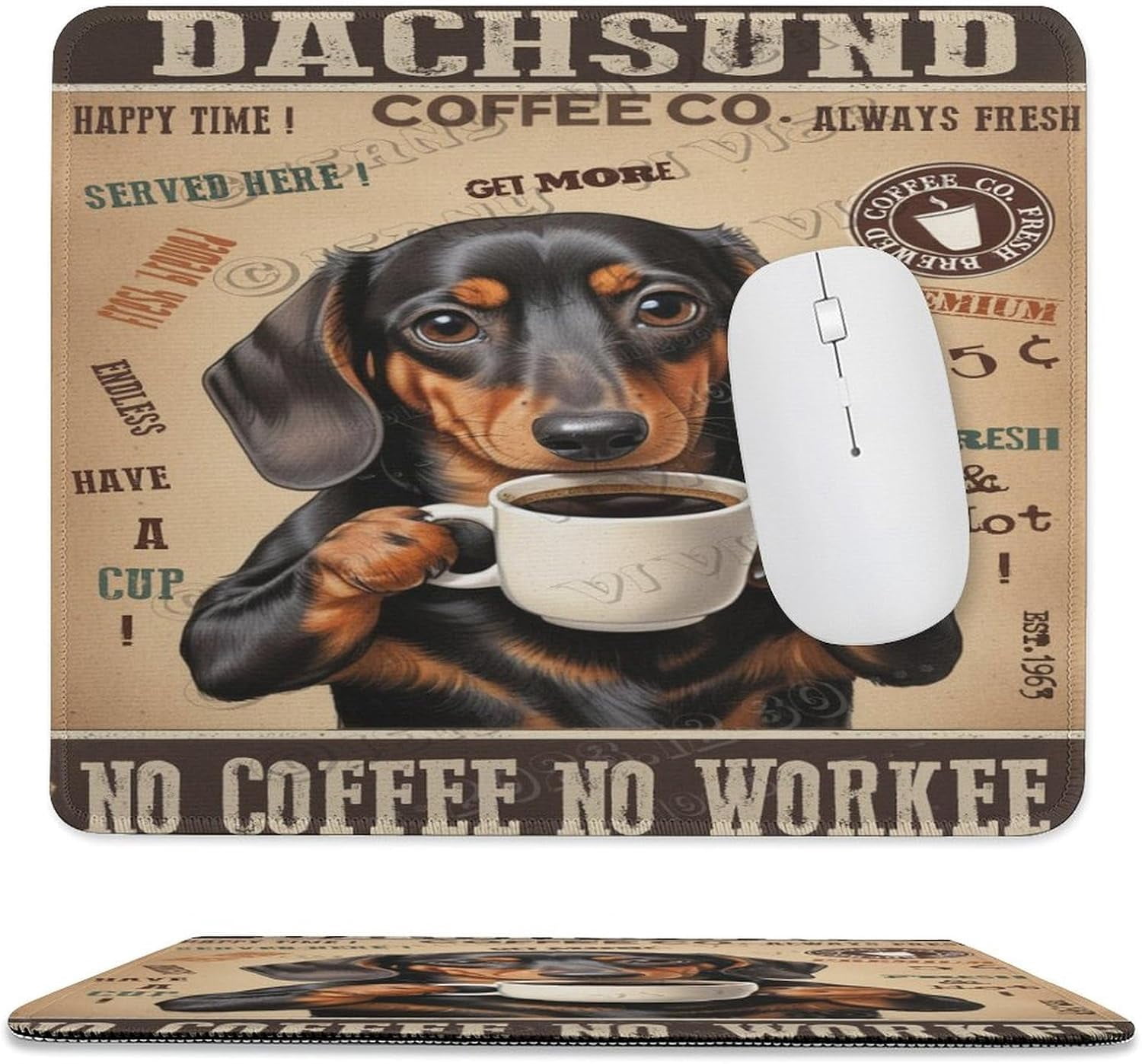 10x12 in Mouse Pad - Cute Dachshund Decor, Portable and Comfortable ...