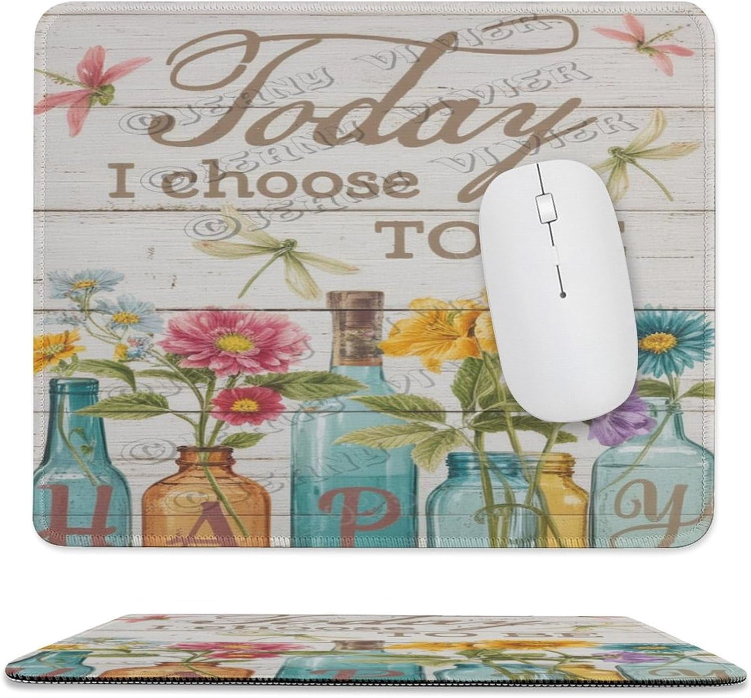 10x12 in Mouse Pad - Today I Choose Be Happy, Non-Slip Base, Perfect ...