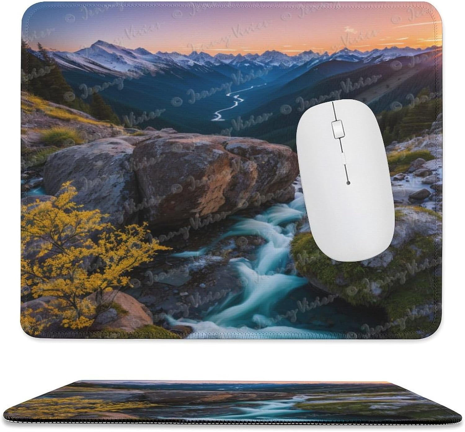 10x12 inch Mouse Pad Square Winter Landscape Snowy Fields Frozen, Non ...