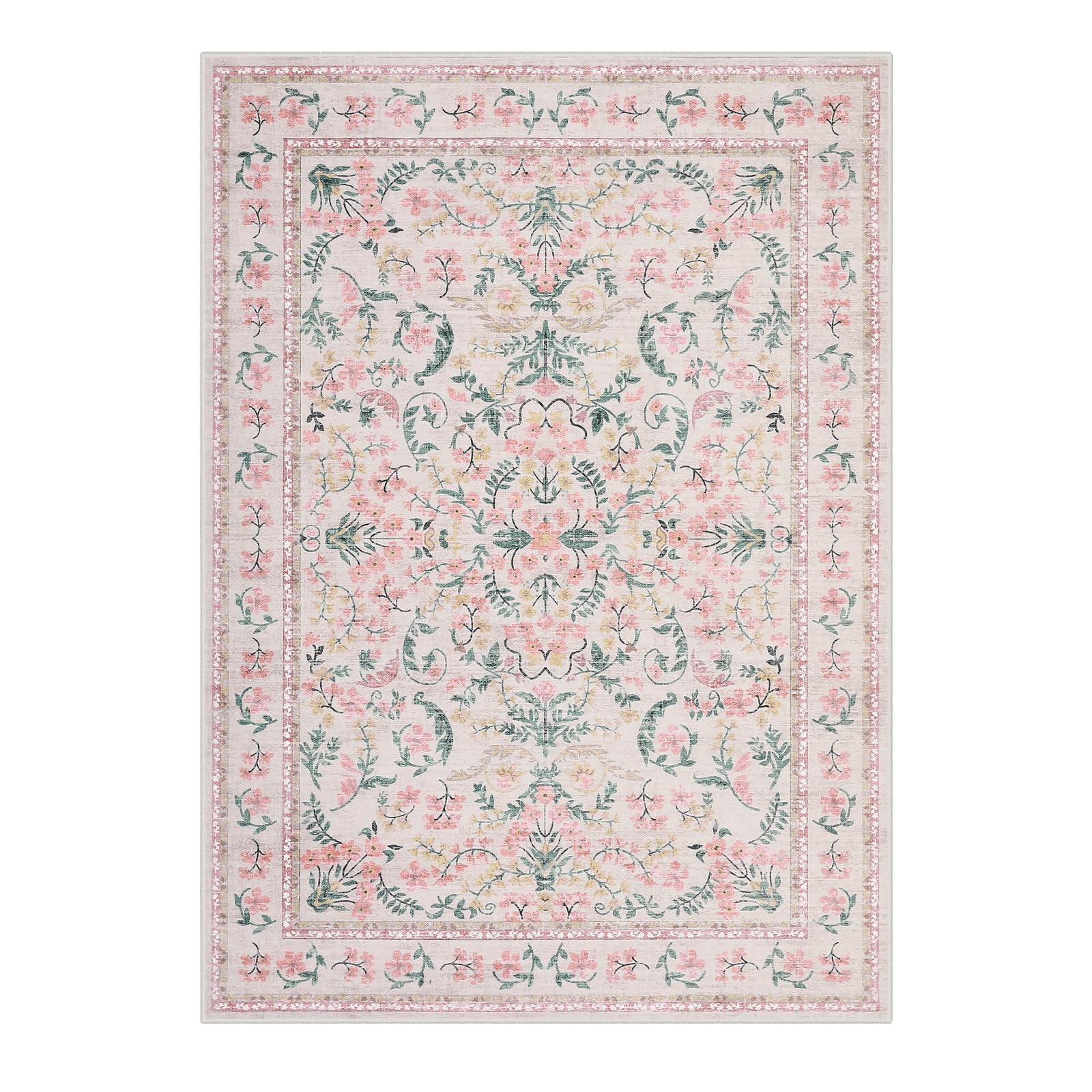 10x13 Area Rugs for Living Room: Floral Washable Rug Vintage Large Soft ...
