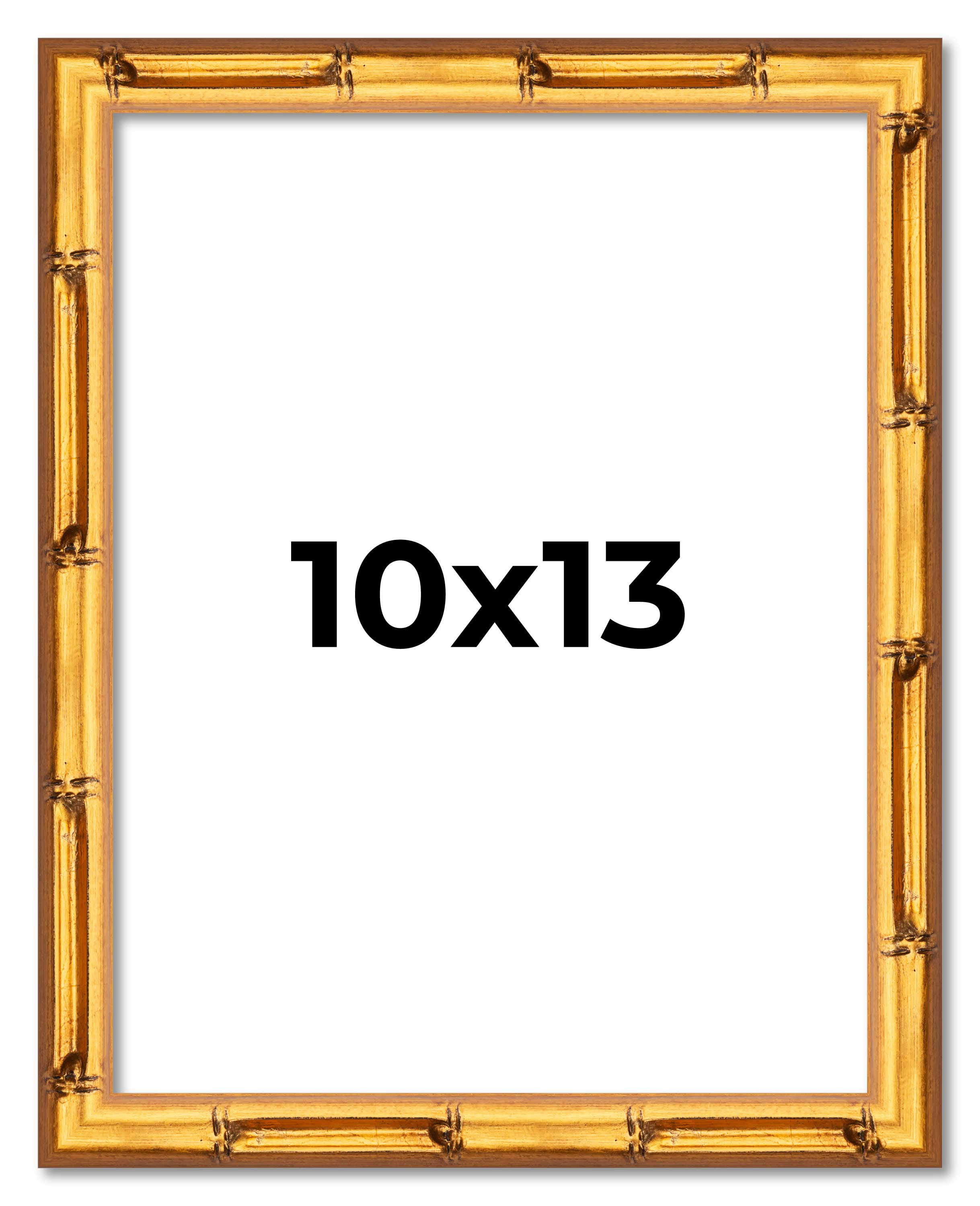 10x13 Frame Gold Bamboo Solid Wood Picture Frame | 1 Inch Moulding ...
