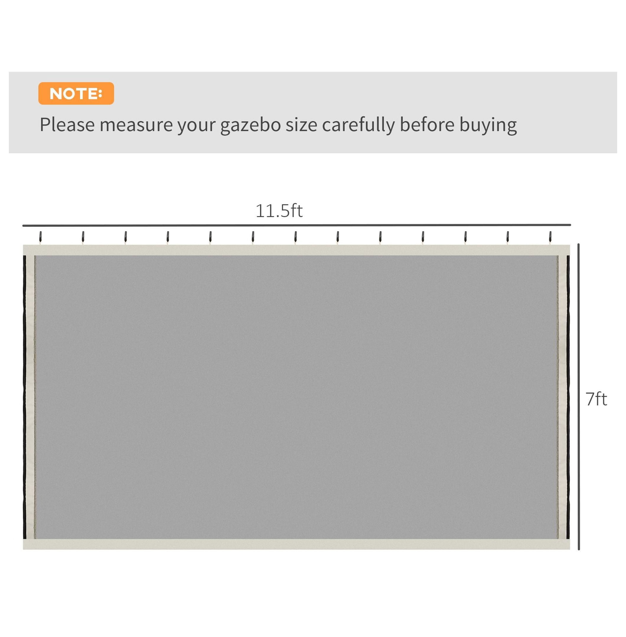 10x13 Gazebo Sidewall Netting Replacement - Cream Mesh Panels with ...