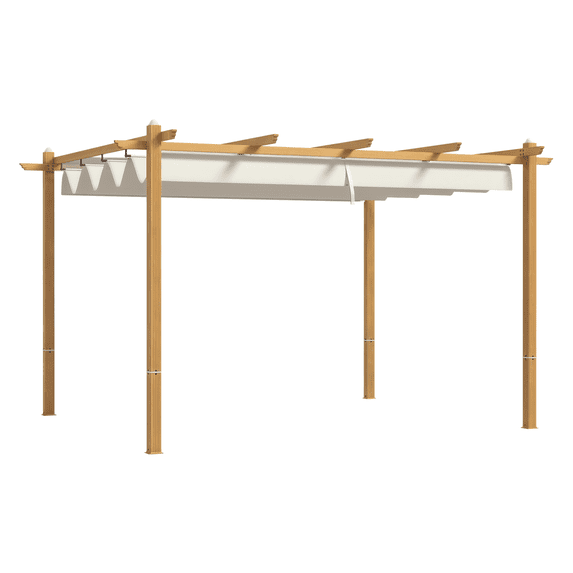 10x13 Retractable Pergola Canopy - Aluminum Patio Pergola Sun Shade for ...