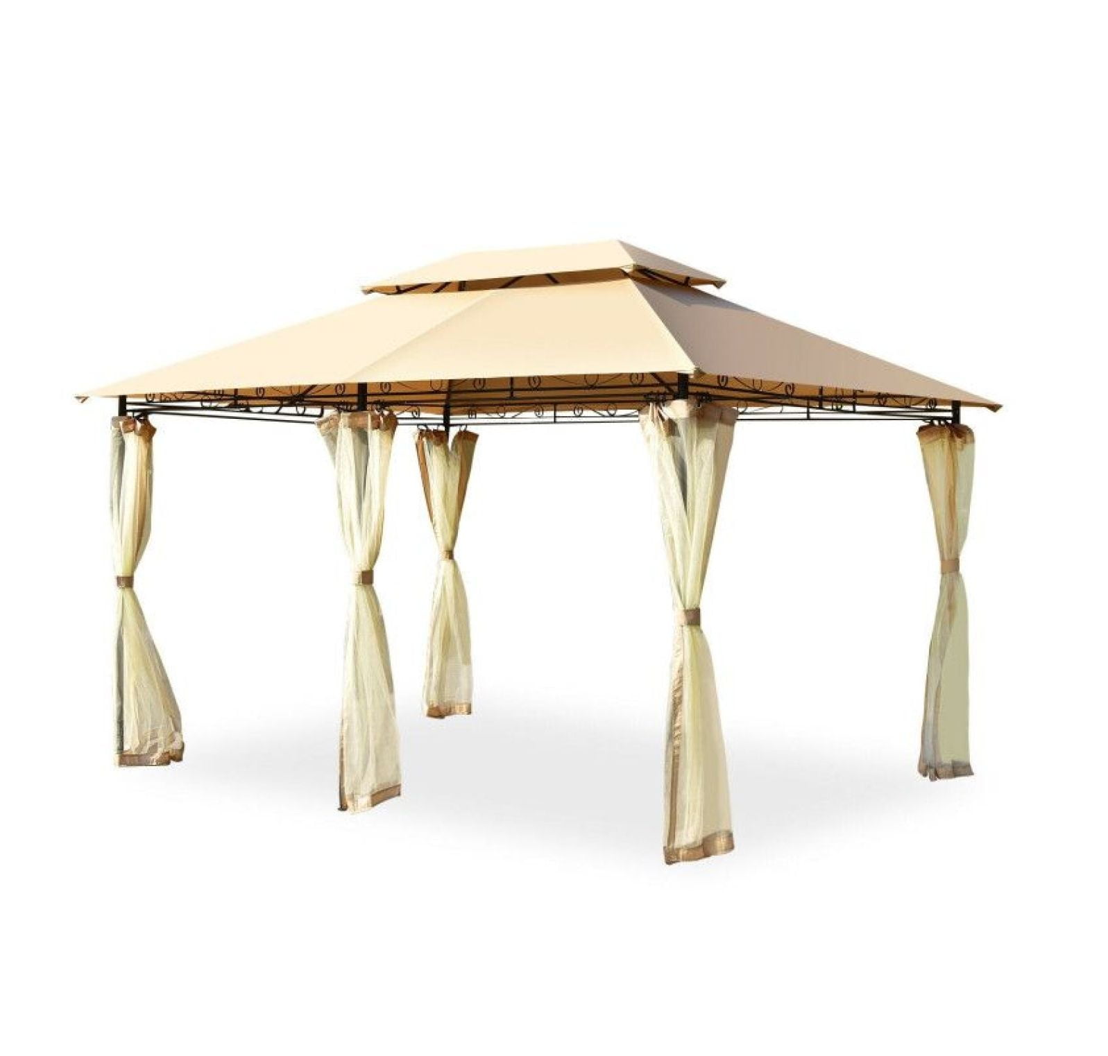 10x13 ft Gazebo Tent Canopy Shelter, Removable Mesh Sidewalls, Steel ...