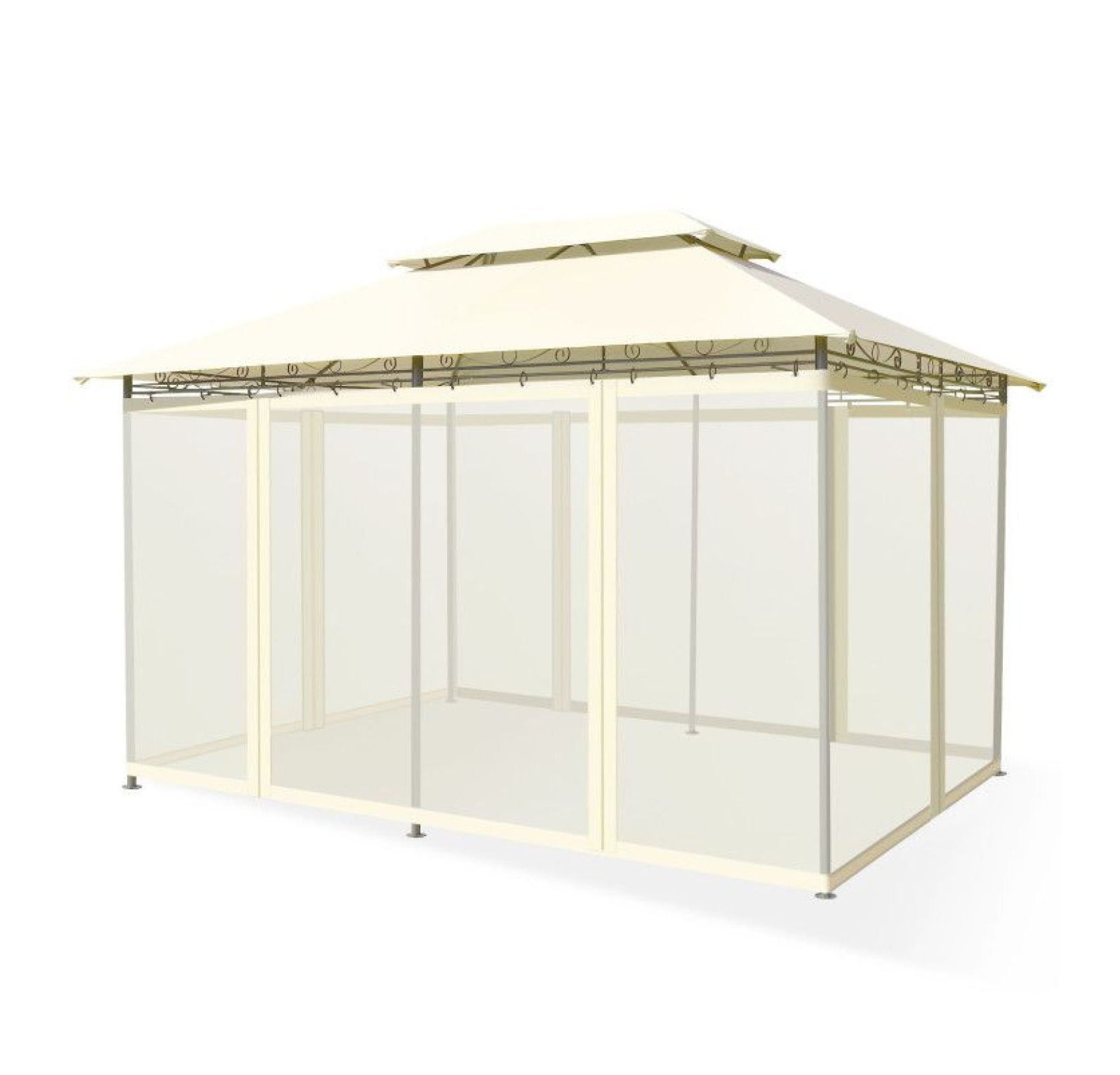 10x13ft Gazebo Tent Canopy, Removable Mesh Sidewalls, Steel Frame ...