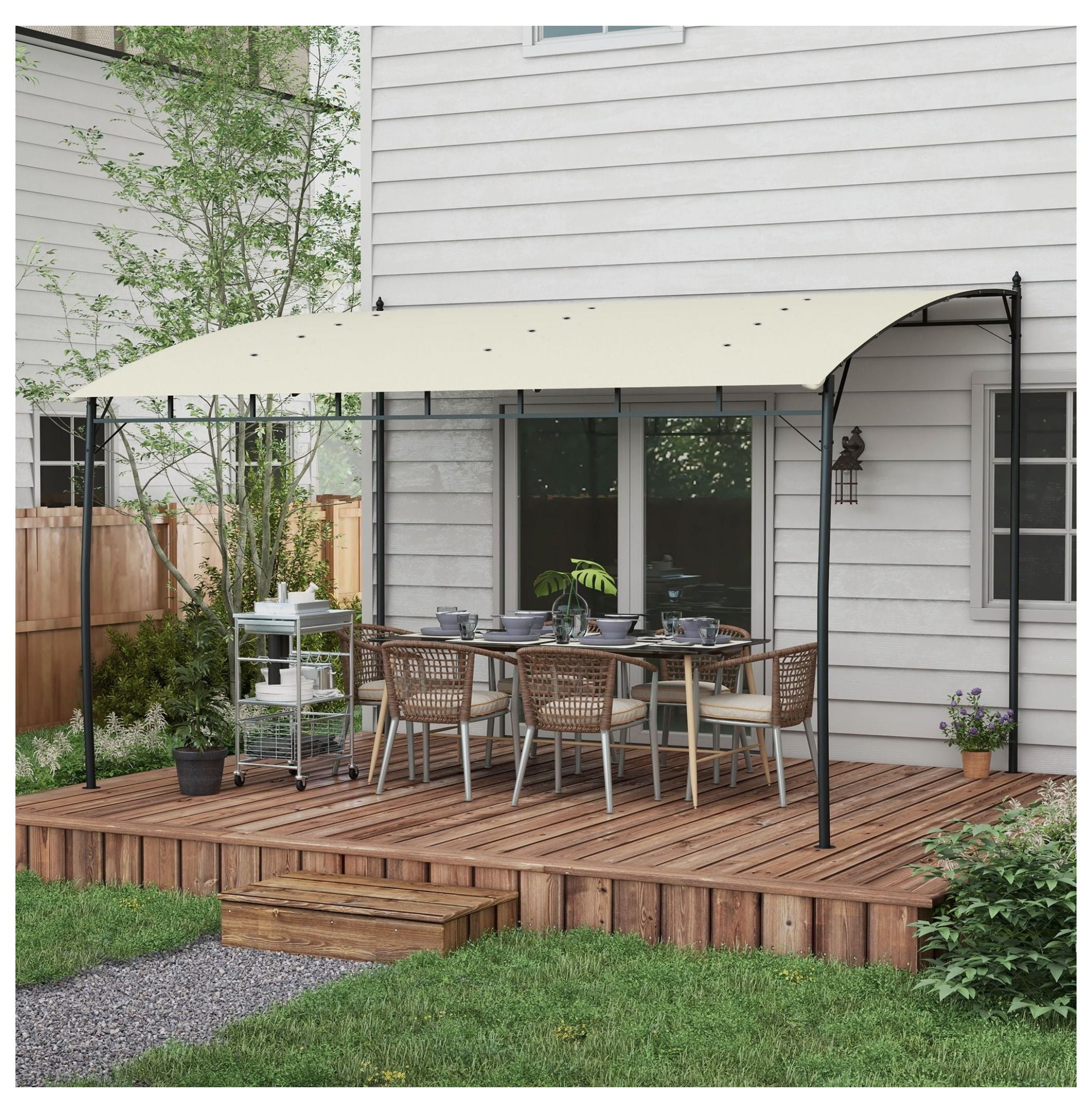 10x13ft Metal Pergola with Canopy, Outdoor UV Shade for Patio Deck ...