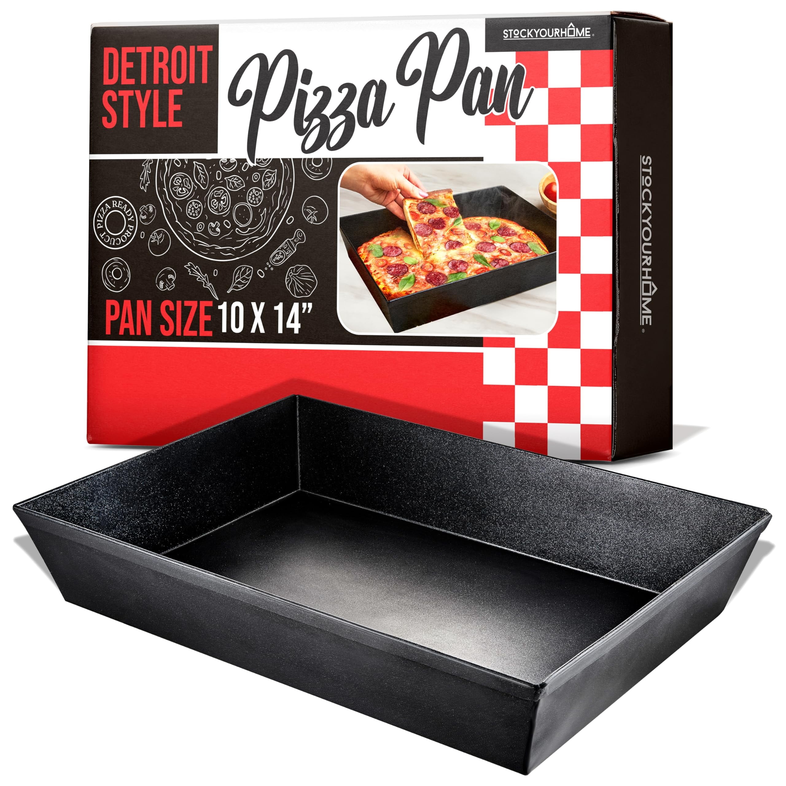 10x14 Detroit Style Pizza Pan – Non-Stick Coated Deep Dish Aluminum Pan ...