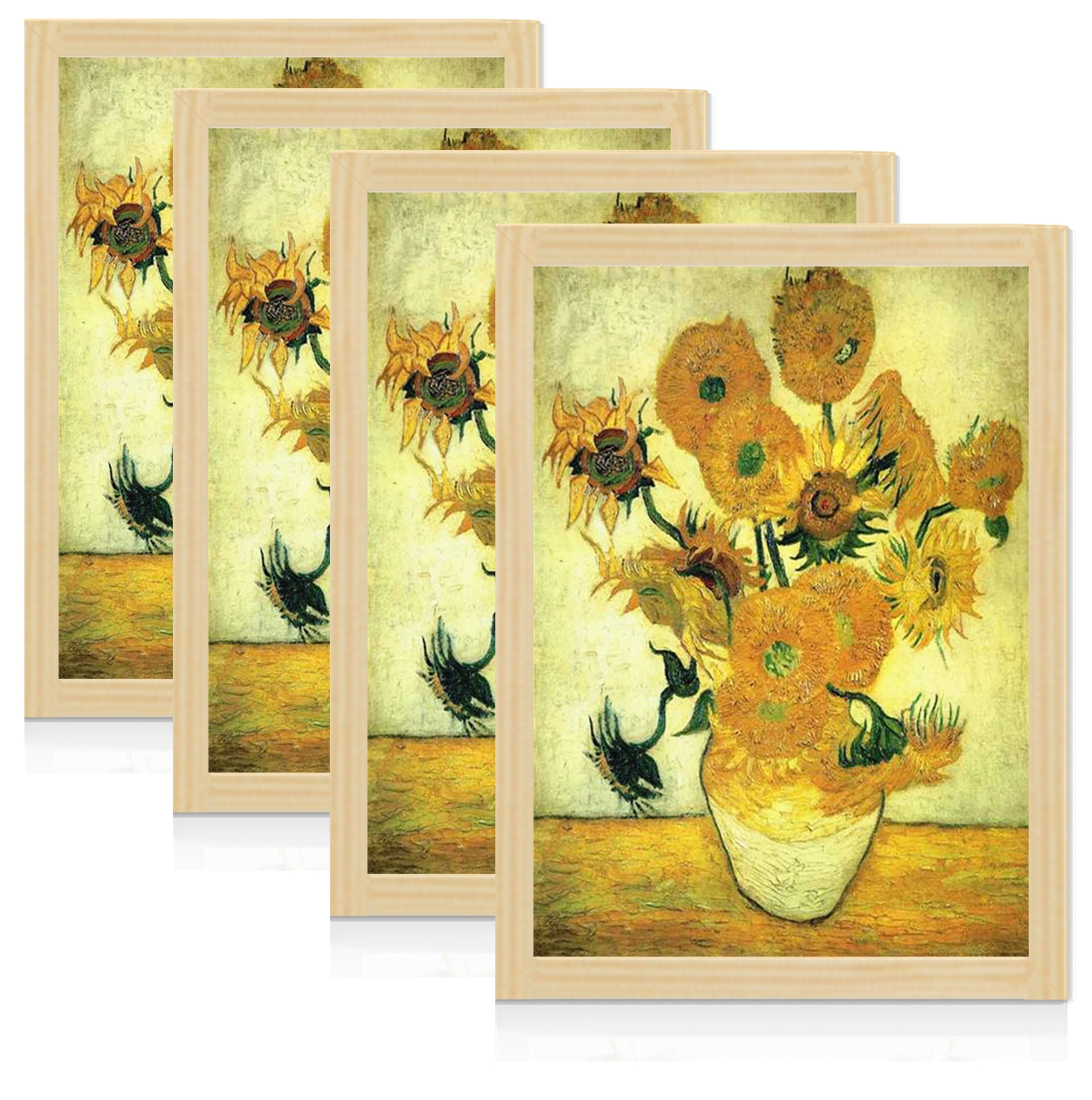 10x14 Picture Frame Set of 4, Diamond Painting Wood Frames Display 9 ...