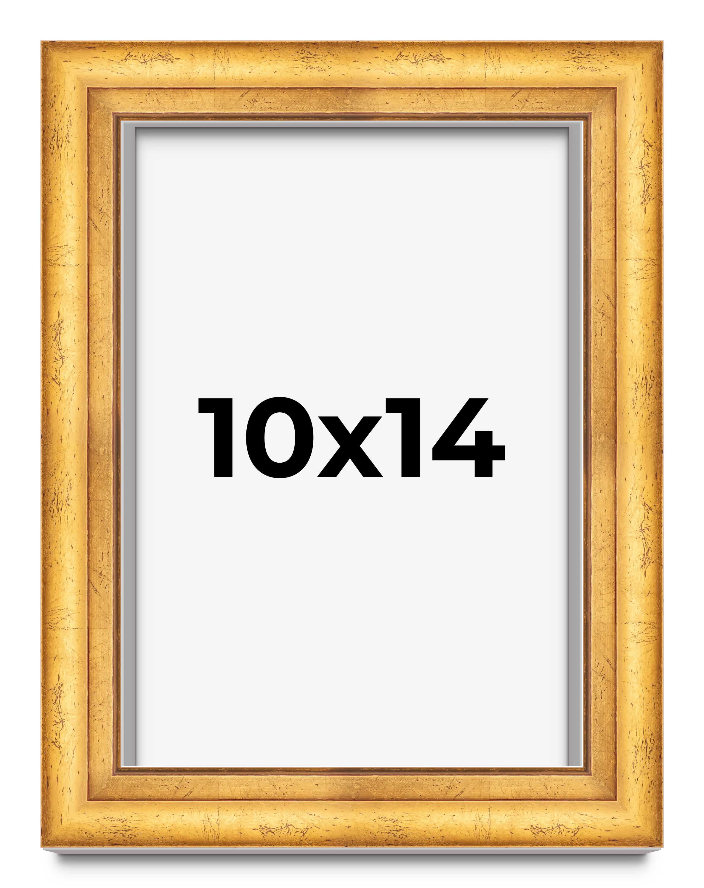 10x14 Shadow Box 1.75" Deep Gold Picture Frame - UV Acrylic, Foam Board ...