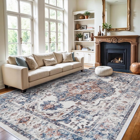 10x14 Washable Vintarea Rug: Indoor Extra Large Rugs For Living Room ...