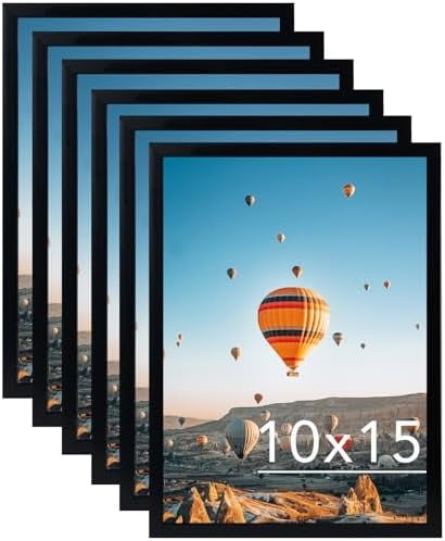 10x15 Black Picture Frame Set of 6, Horizontal and Vertical Formats for ...