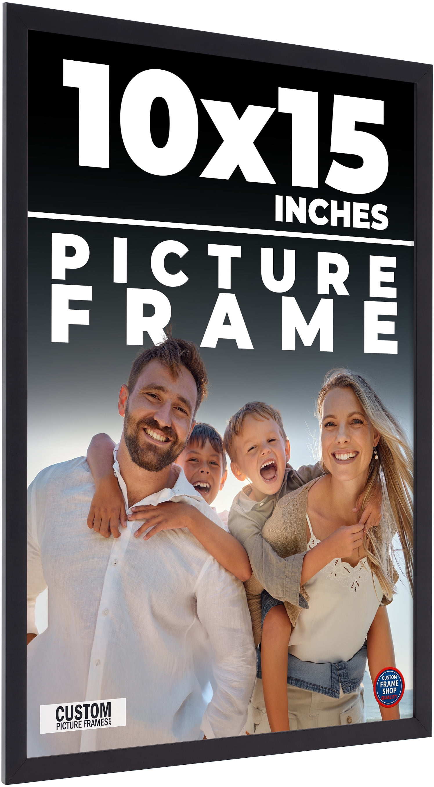 10x15 Frame Black Solid Wood Picture Frame | 0.75 Inch Moulding Width ...